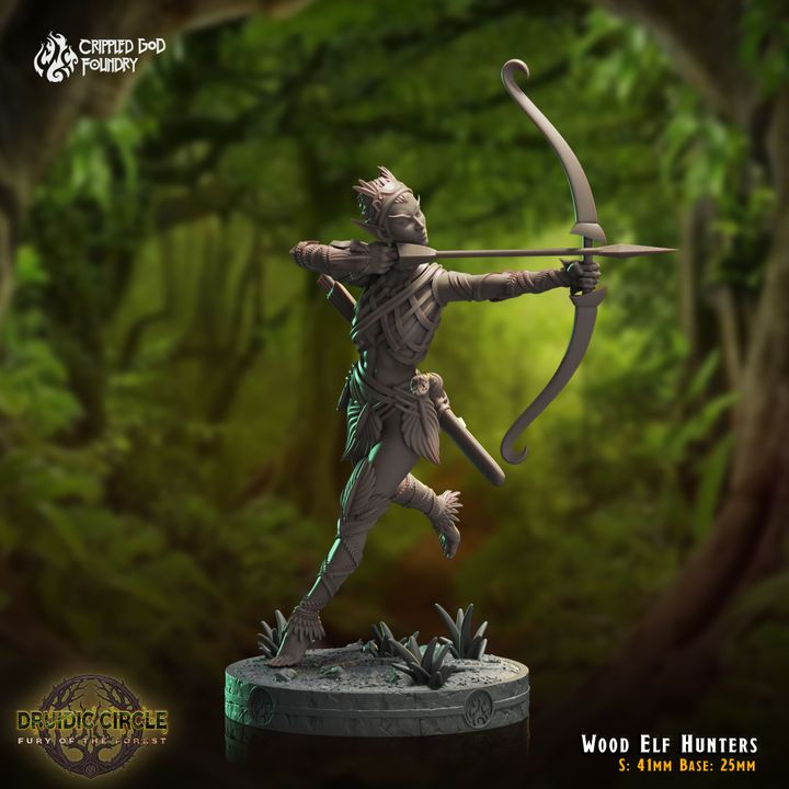 3D Printable Wood Elf Hunters by Crippled God Foundry